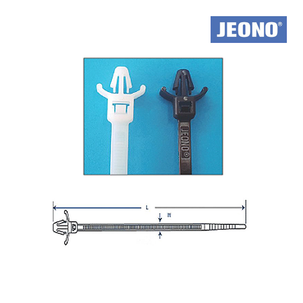 [전오전기] 케이블 타이 JPMT-152 (L157xW3.6mm, 블랙/1000개, 푸쉬마운트 타이/전선 정리)